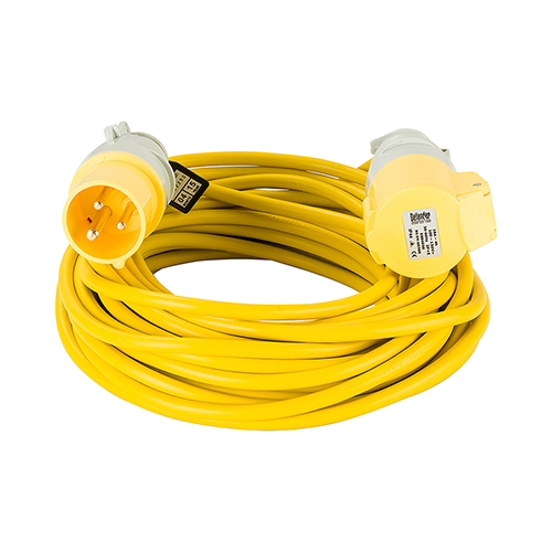 14M Extension Lead - 16A 2.5mm Cable - Yellow 110V - First Safety